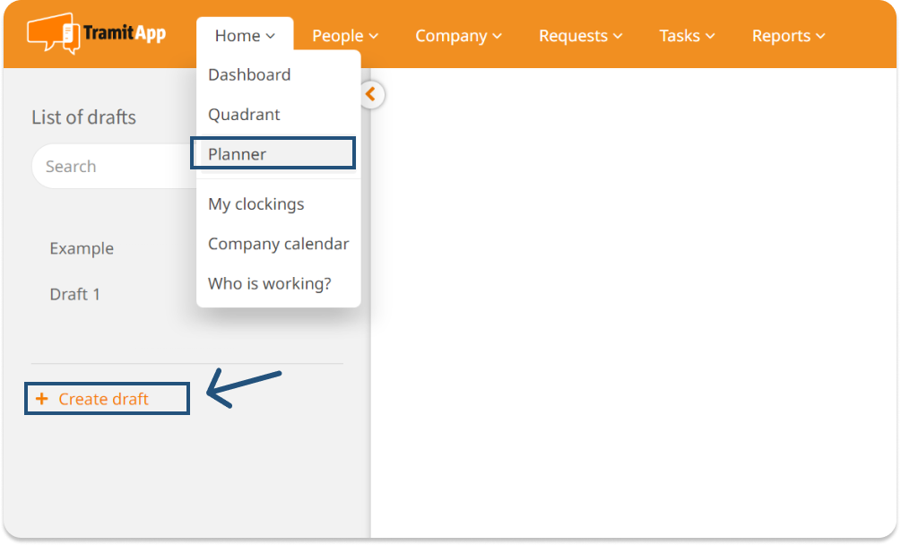 How to create a shift sequence using a template from drafts