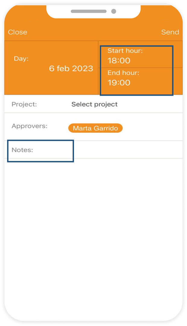 Processing overtime in the App