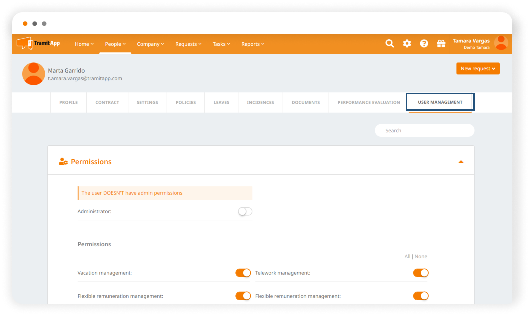 Reset an employee's password