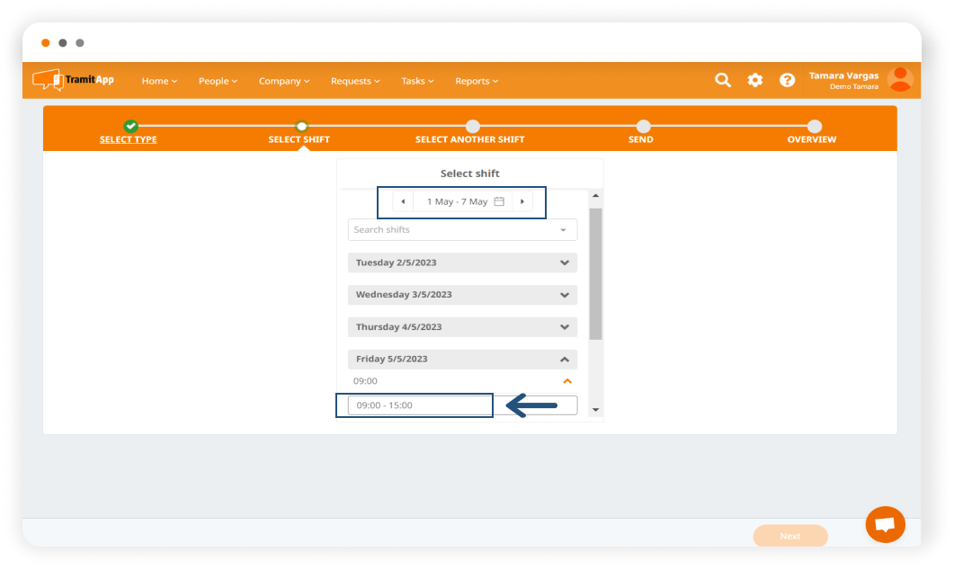 How to carry out a shift exchange