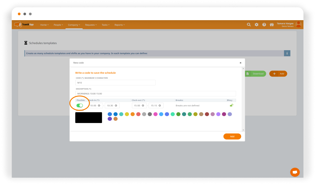 How to schedule shifts by codes