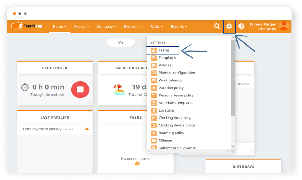 How do I set up a team?